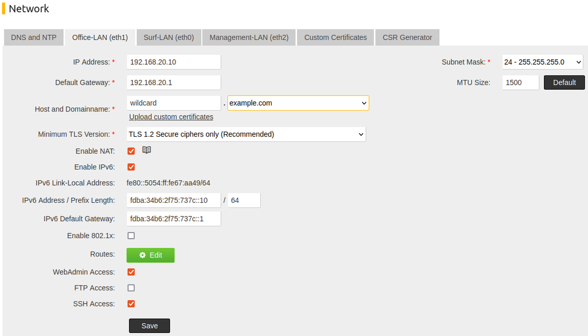 Custom TLS SSL certificate - IACBOX